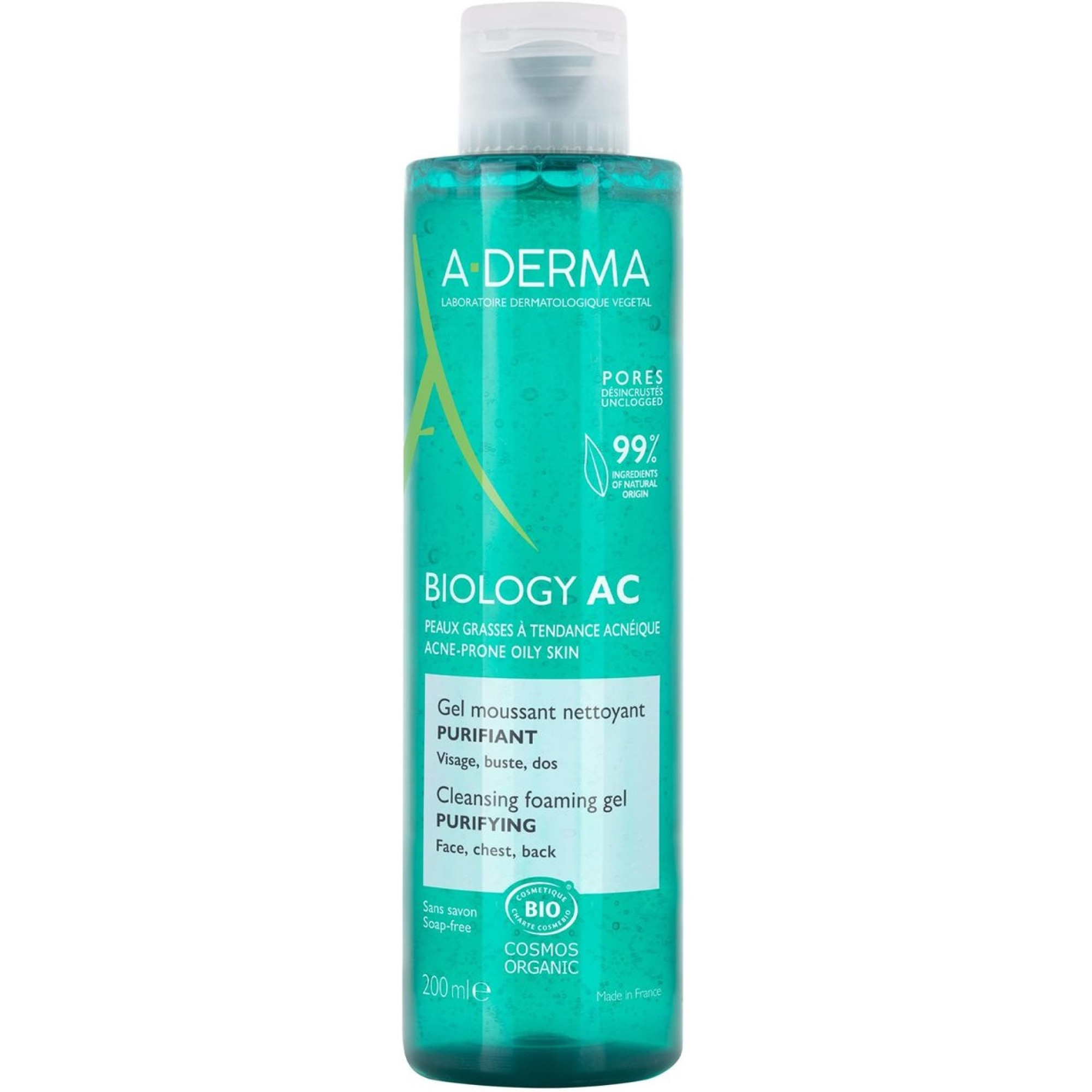 A-DERMA BIOLOGY AC CLEANSING FOAMING GEL PURIFYING почистващ пенещ се ...