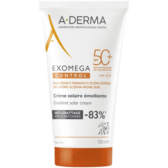 A-DERMA EXOMEGA CONTROL SPF50+ CREAM емолиентен крем със слънцезащита ...