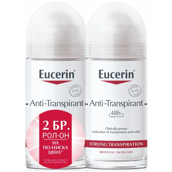 EUCERIN DEO DUO КОМПЛЕКТ Anti-transpirant 48h Deodorant Roll-on део рол ...