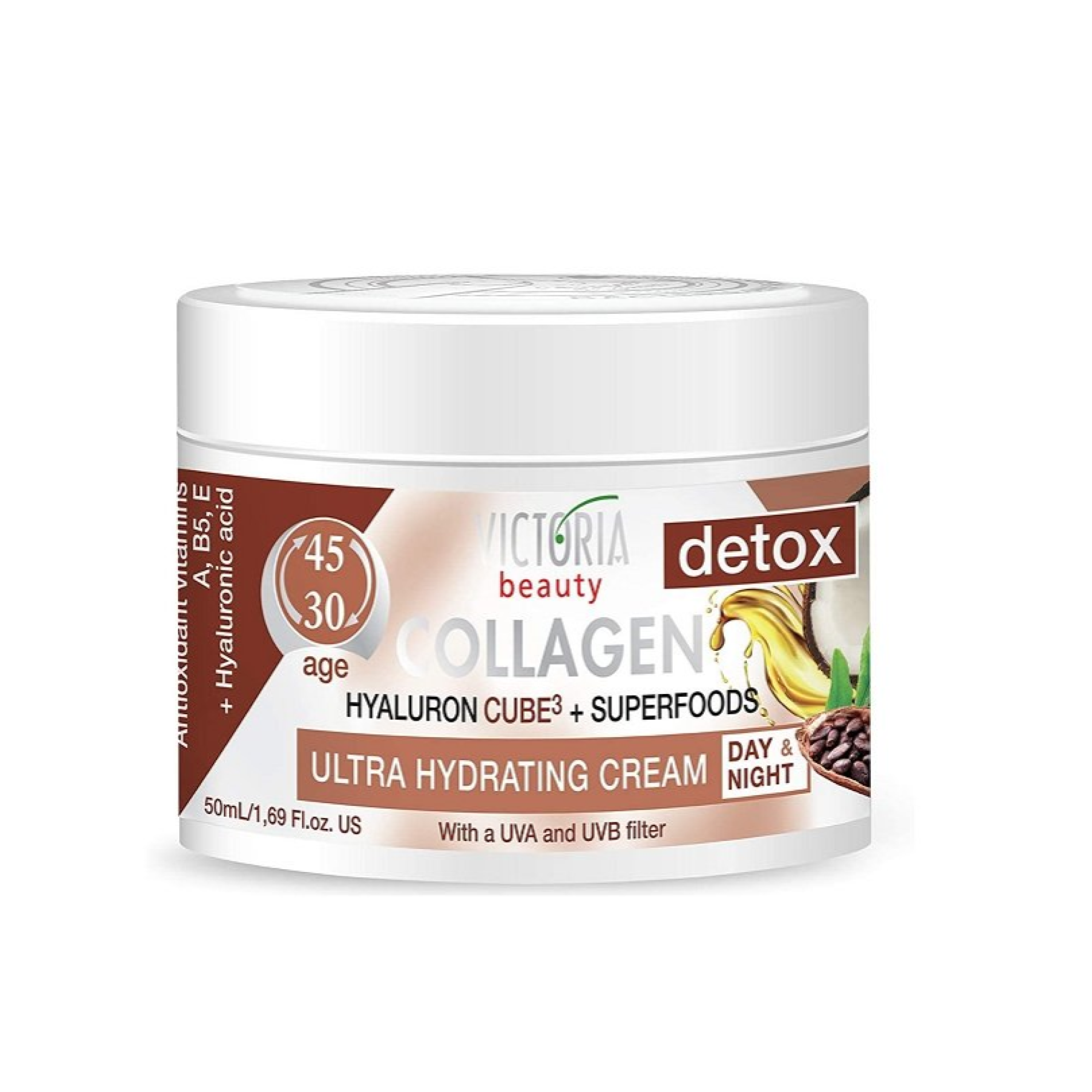 ВИКТОРИЯ БЮТИ COLLAGEN ULTRA HYDRATING CREAM 30+ /30-45/ Детокс крем за ...
