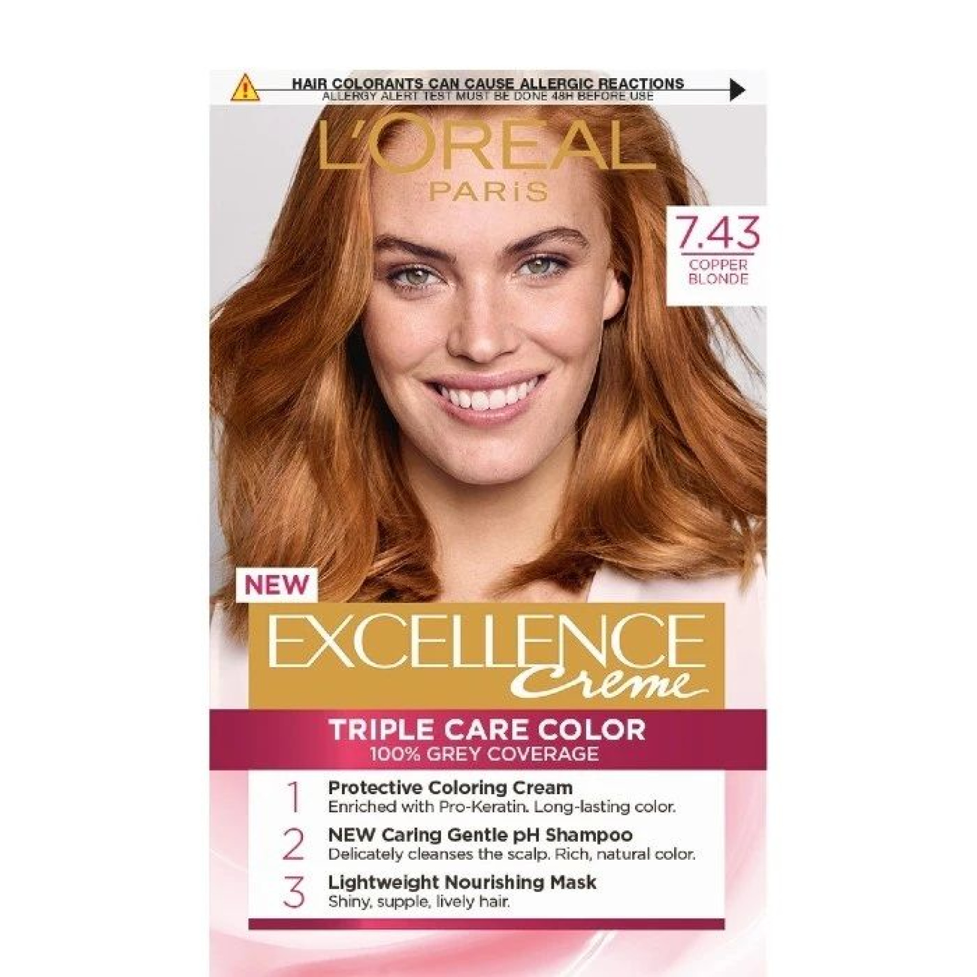 L'OREAL EXCELLENCE CREME боя за коса 7.43 COPPER BLONDE | Аптека Феникс