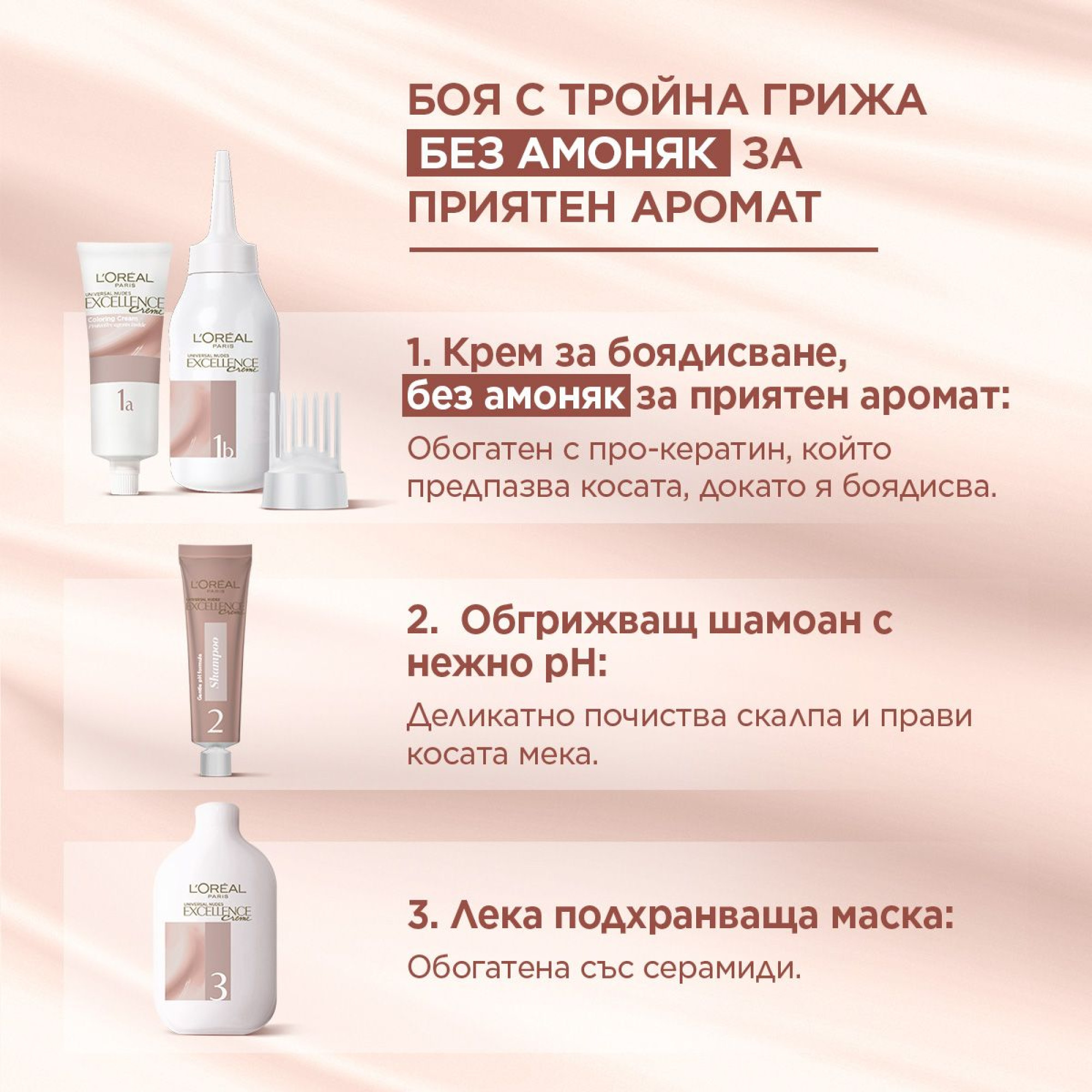 L'OREAL EXCELLENCE CREME БЕЗ АМОНЯК боя за коса 4U UNIVERSAL BROWN ...