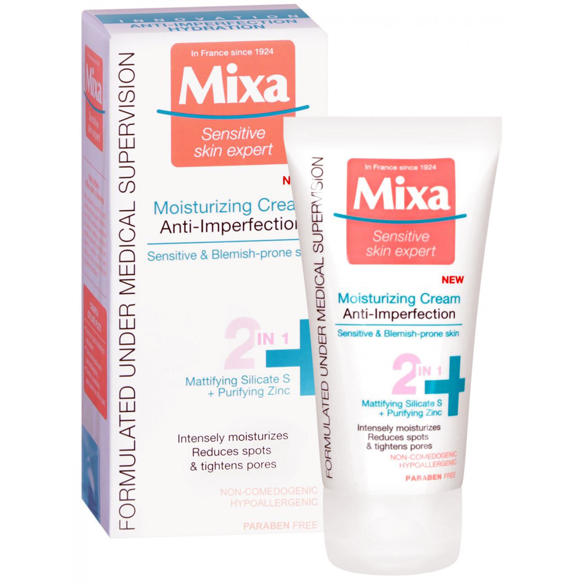 MIXA ANTI-IMPERFECTION [ZINC + SILICATES] 2 в 1 хидратиращ и матиращ ...