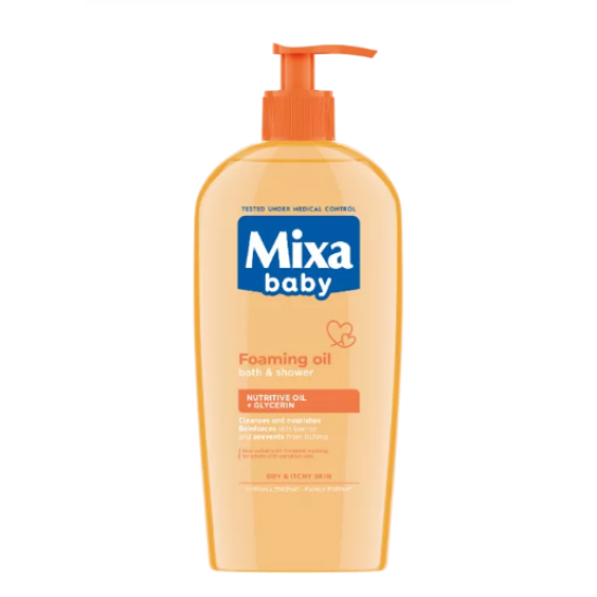 MIXA BABY FOAMING OIL BATH & SHOWER бебешка гел-пяна за вана и душ с ...