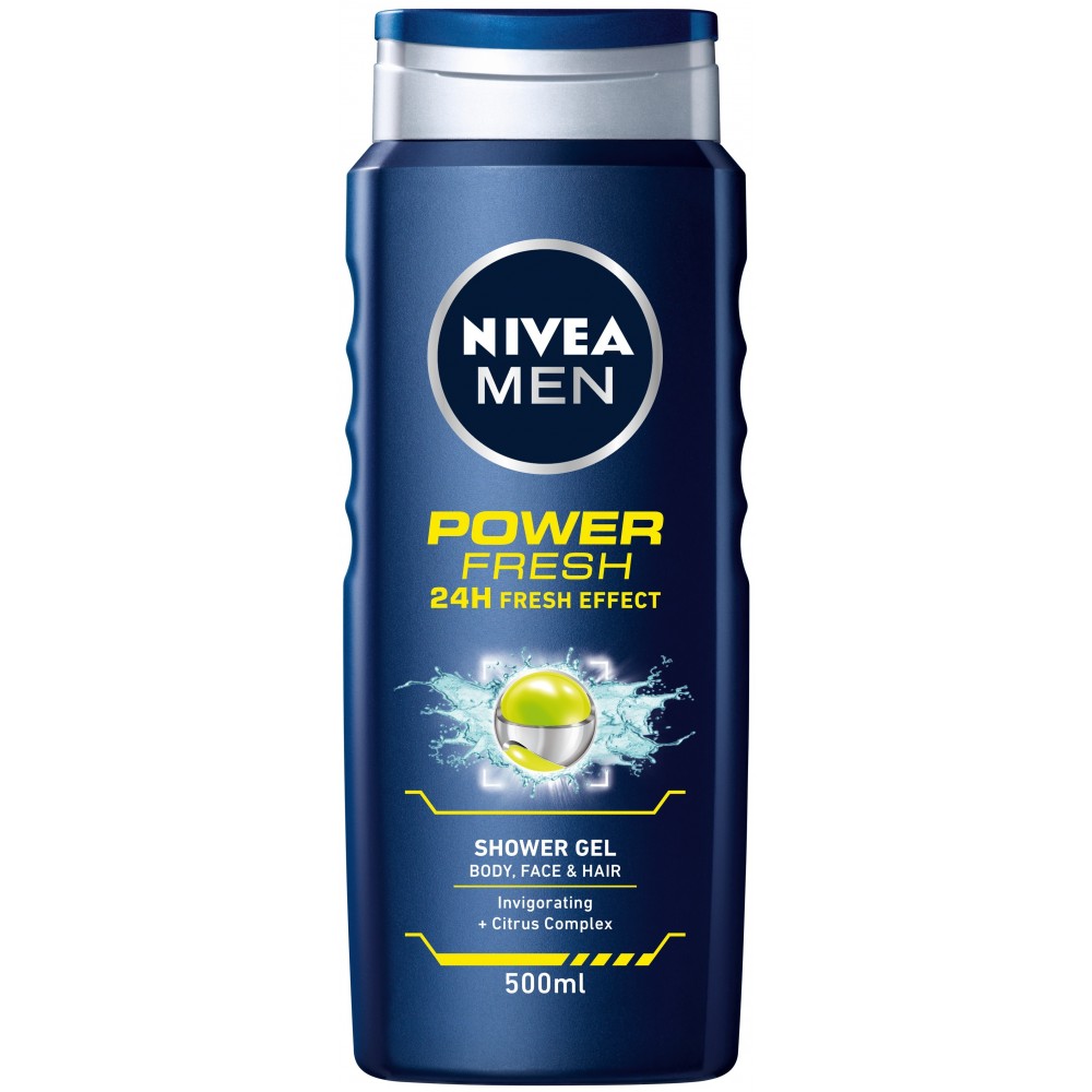НИВЕА MEN POWER FRESH EFFECT 24H душ гел за мъже 500 мл | Аптека Феникс