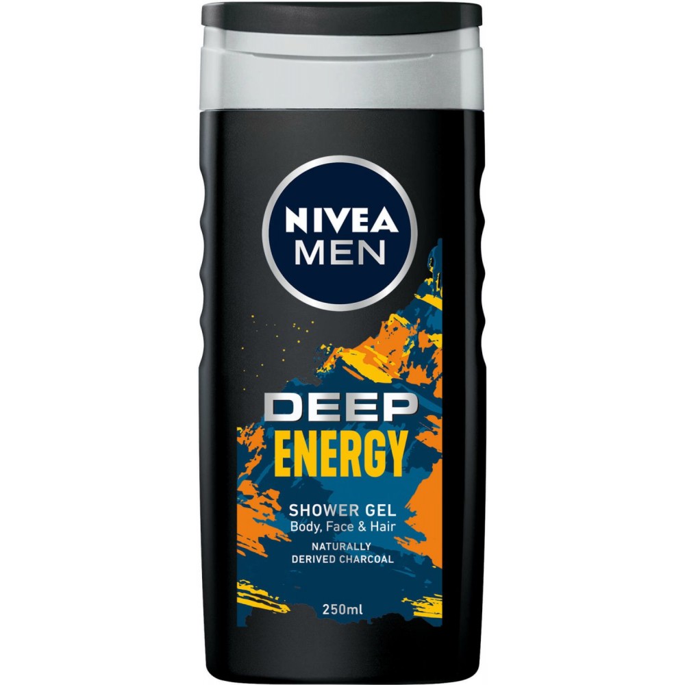 НИВЕА MEN DEEP ENERGY душ гел за лице, коса и тяло за мъже 250 мл ...