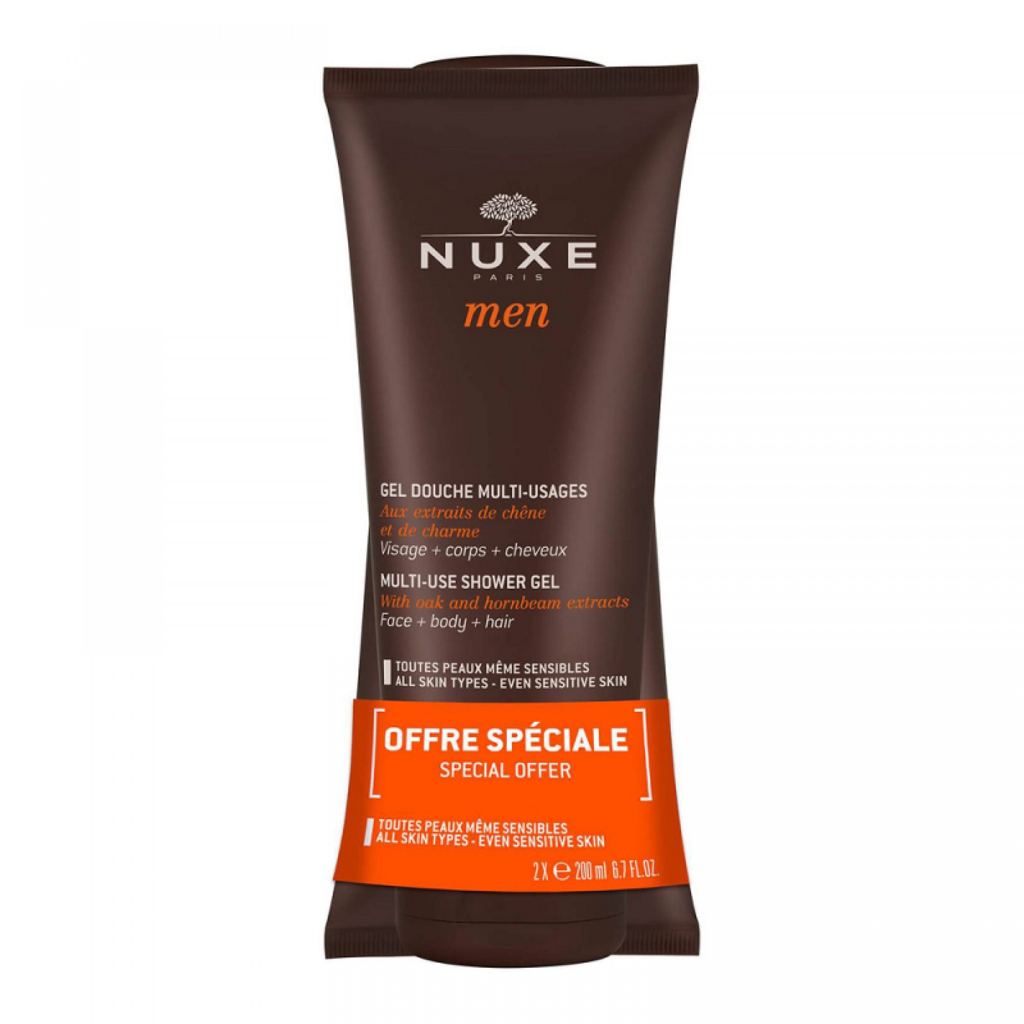 NUXE MEN DUO КОМПЛЕКТ мултифункционален душ-гел за мъже за лице коса и ...