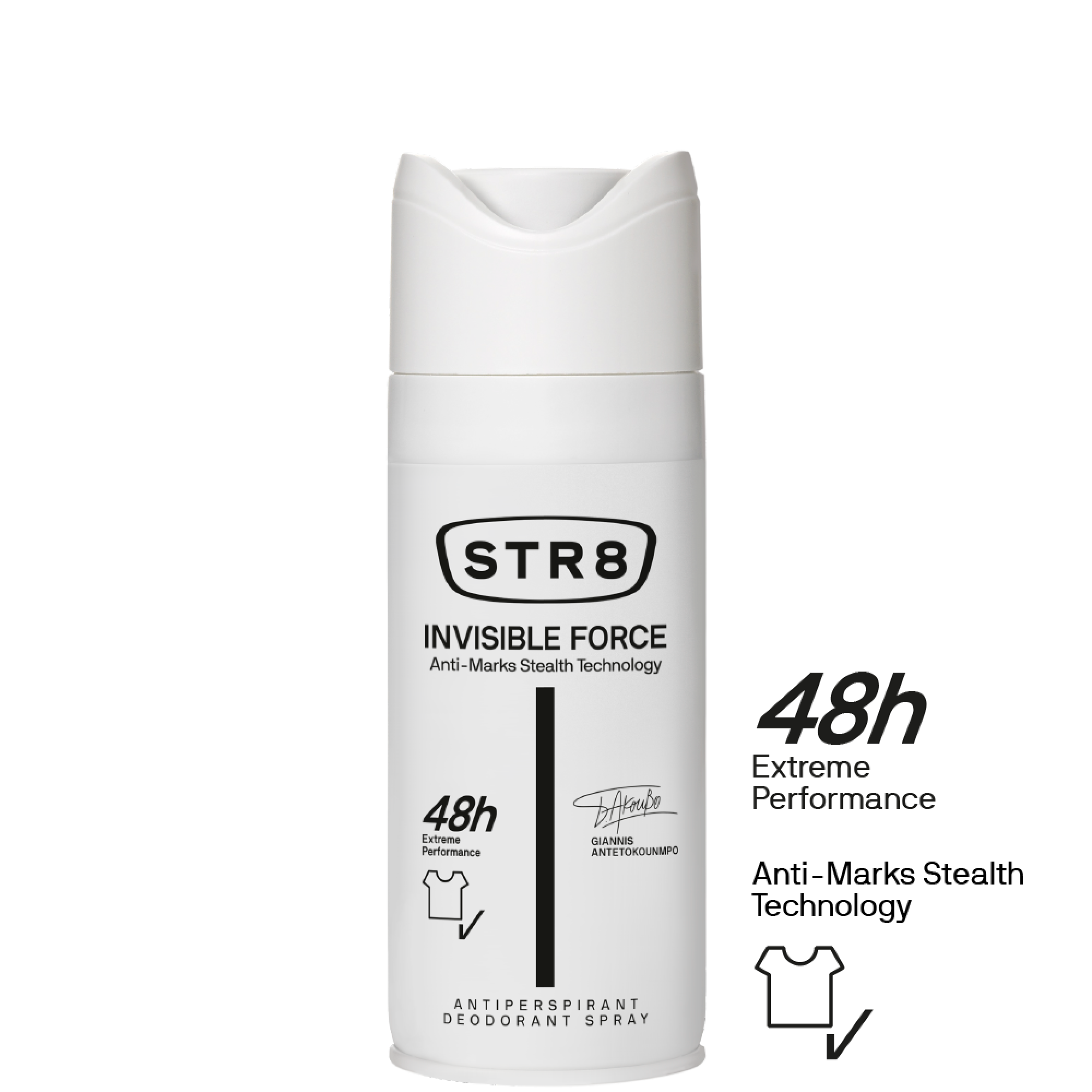 СТР 8 INVISIBLE FORCE 48H део спрей против изпотяване за мъже 150 мл ...