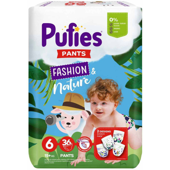 ПАМПЕРС ГАЩИ PUFIES FASHION NATURE 6 15+ кг х 36 бр | Аптека Феникс