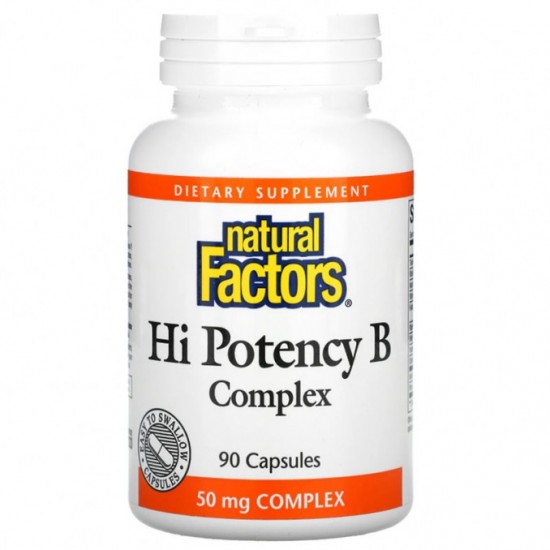 ВИТАМИН В КОМПЛЕКС HI POTENCY капс 50 мг x 60 бр NATURAL FACTORS ...