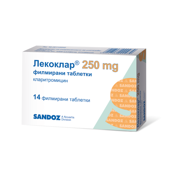ЛЕКОКЛАР филм табл 250 мг х 14 бр | Аптека Феникс