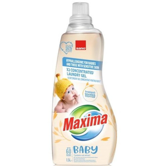 САНО MAXIMA BABY концентриран гел за пране /60 пранета/ 1.5 л | Аптека ...