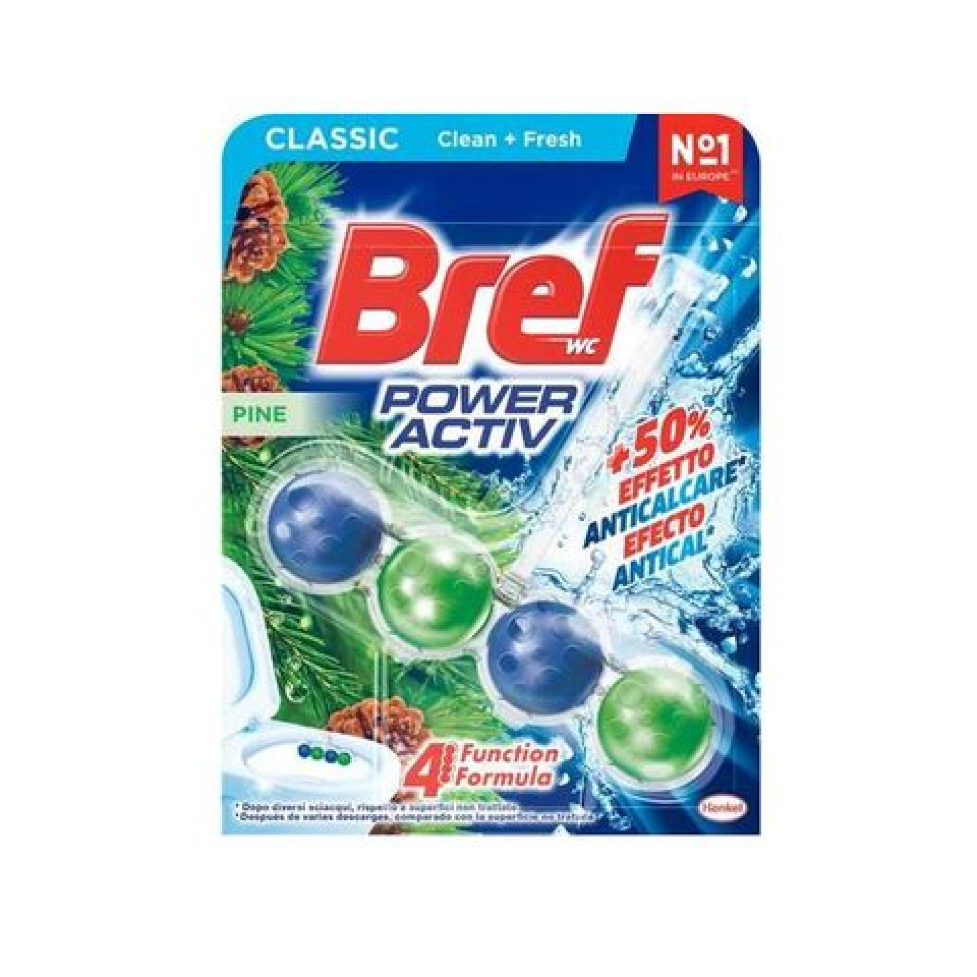 БРЕФ POWER AKTIV PINE твърдо тоалетно блокче с аромат на бор 50 г ...