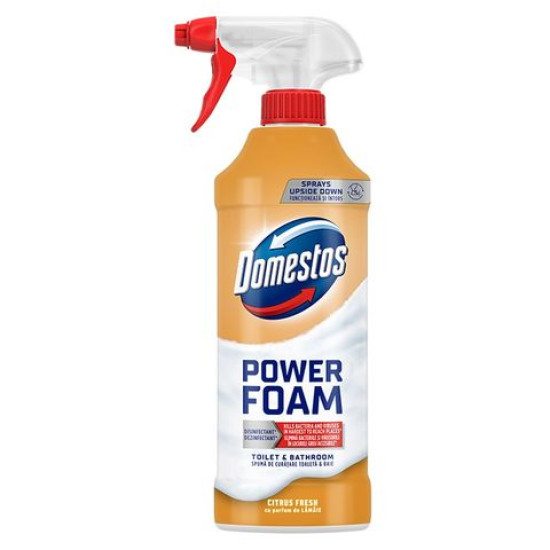 ДОМЕСТОС POWER FOAM CITRUS FRESH пяна за тоалетна и баня с цитрусов аромат без белина 435 мл ...