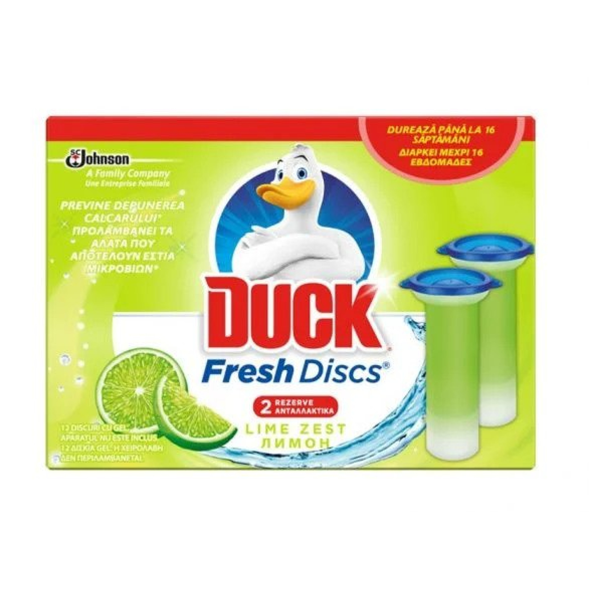 DUCK FRESH DISCS LIME WC гел ароматизатор-диск за тоалетна х 12 бр ...