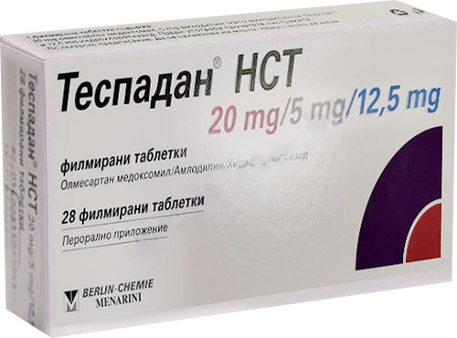 ТЕСПАДАН HCT табл 20мг/5мг/12,5 мг табл х 28 бр | Аптека Феникс