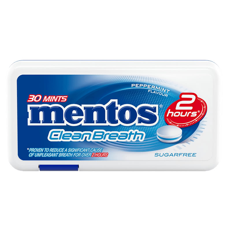 МЕНТОС кутия бонбони CLEAN BREATH PEPPERMINT 21 г | Аптека Феникс