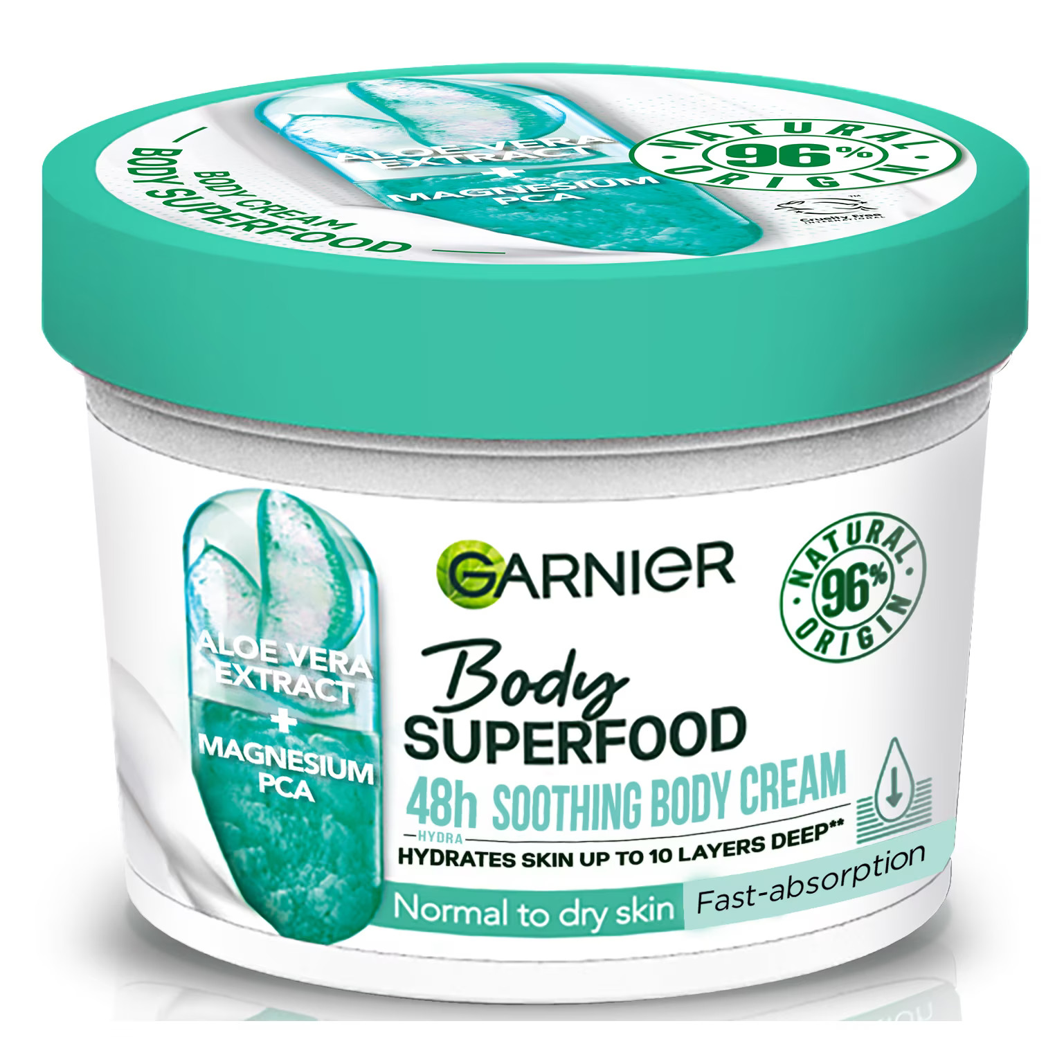 GARNIER BODY SUPERFOOD ALOE VERA & MAGNESIUM успокояващ крем за тяло за ...