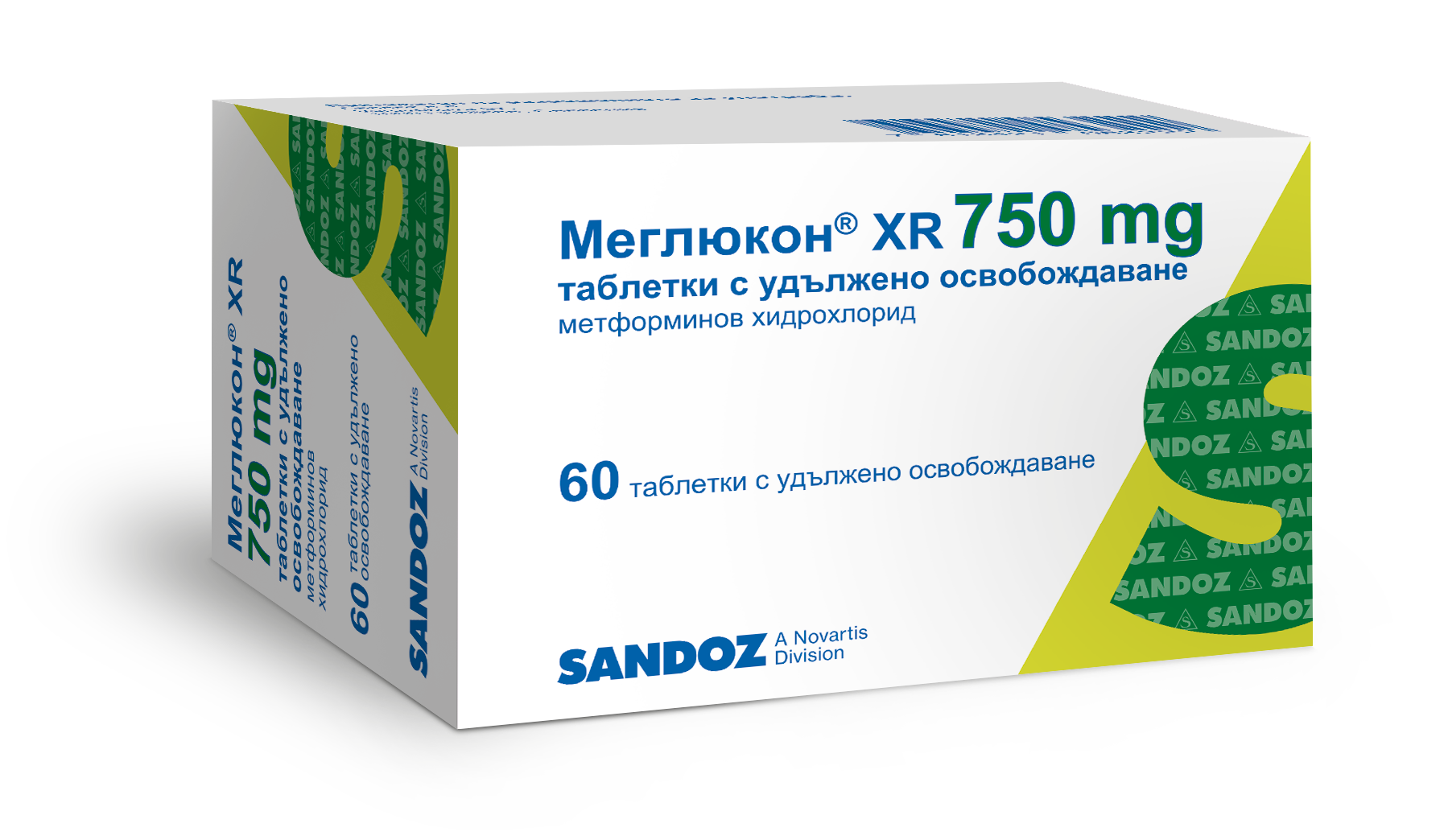 МЕГЛЮКОН XR табл 750 мг х 60 бр | Аптека Феникс
