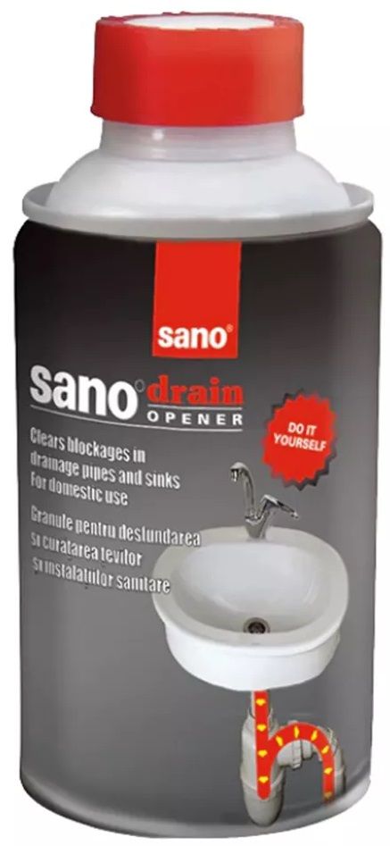 САНО DRAIN препарат за отпушване на канали с топла вода гранули 200 г ...