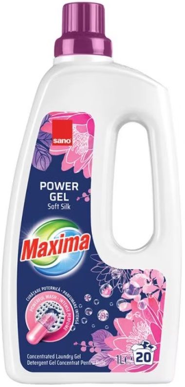 САНО MAXIMA POWER GEL SOFT SILK гел за пране МЕКА КОПРИНА /20 пранета ...